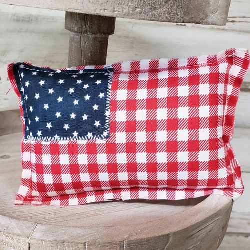 Farmhouse & Cottage Style Stuffed Fabric Flag / American Mini - Etsy
