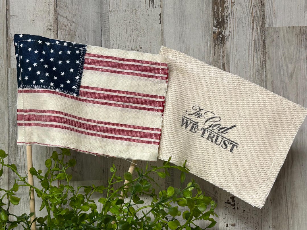 Fabric Flags / Farmhouse Cottage American Mini Flags / Old Glory Flag ...