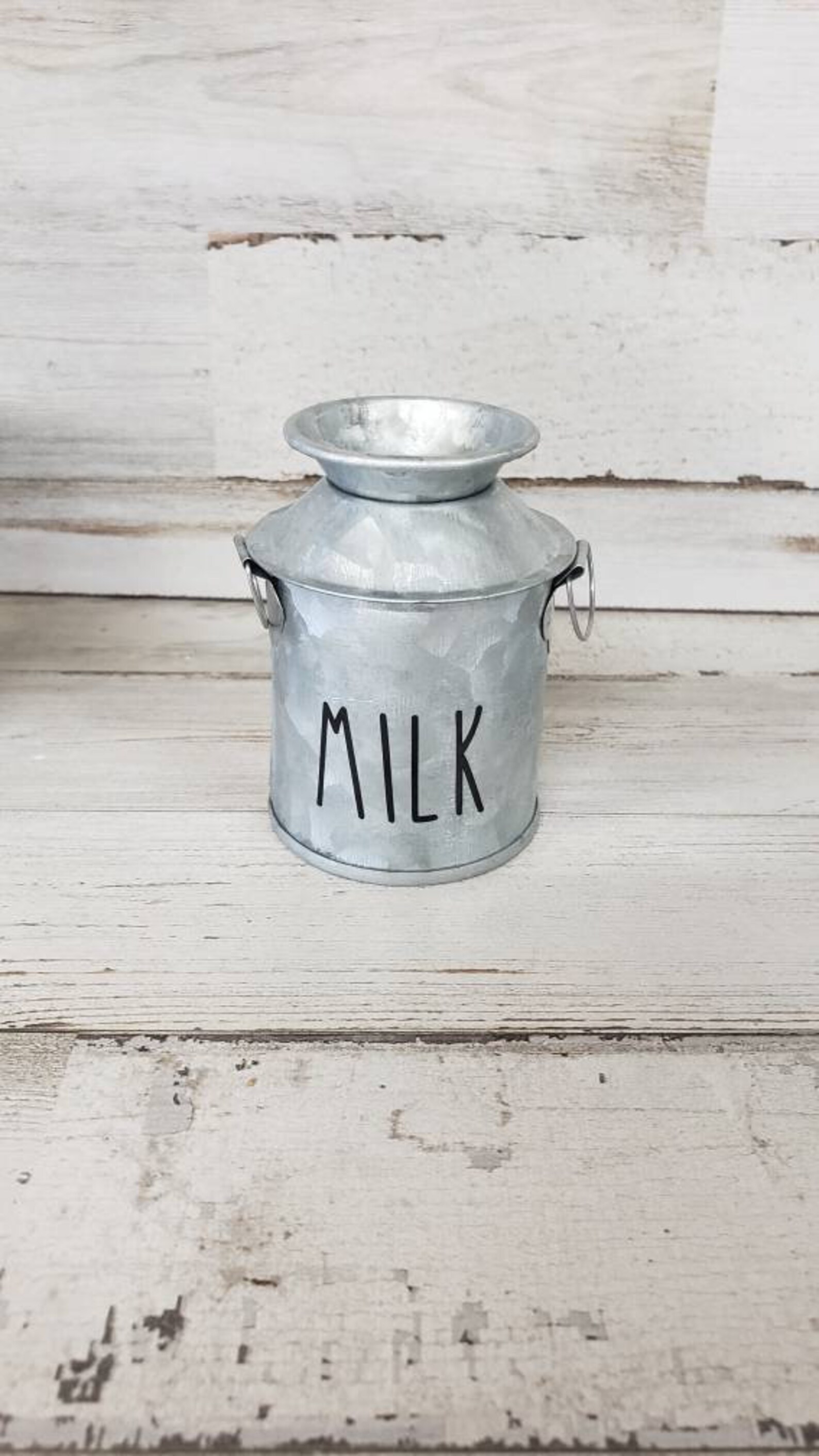 Mini 4 Galvanized Metal Milk Can Farm Fresh Dairy For | Etsy
