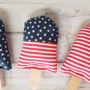 Fabric Patriotic Popsicles, Red White & Blue Popsicle, Patriotic ...