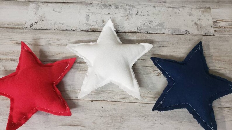Farmhouse Fabric Stars /stuffed Fabric Stars / Independence Day Bowl ...