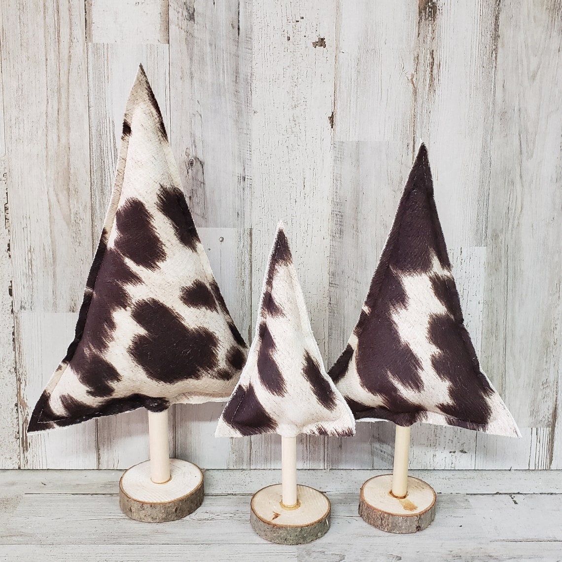 Cow Print Fabric Tree Rustic Christmas Decor Farmhouse - Etsy