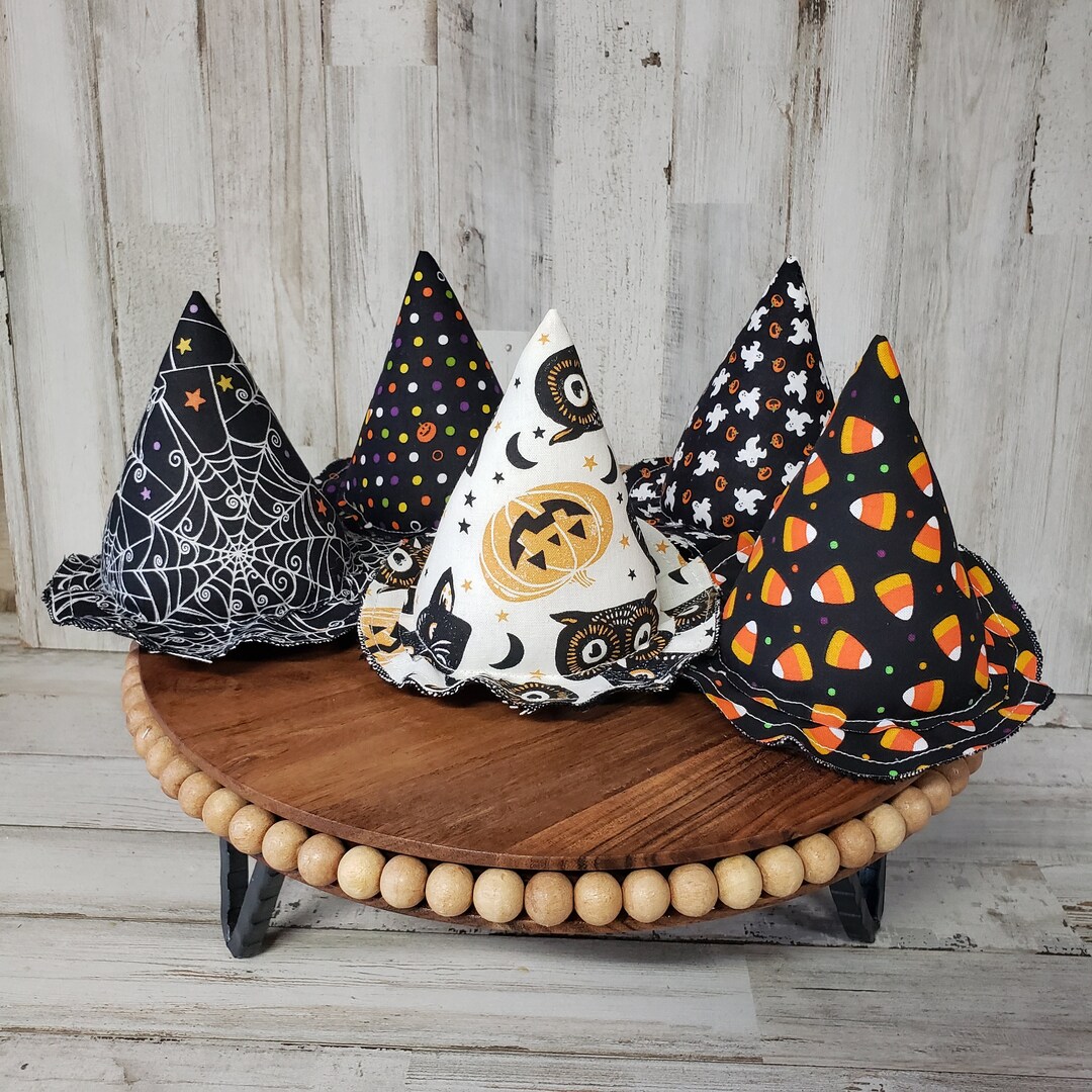 Mini Fabric Witch Hat / Witch Hat Decor / Halloween Tiered Tray Filler ...