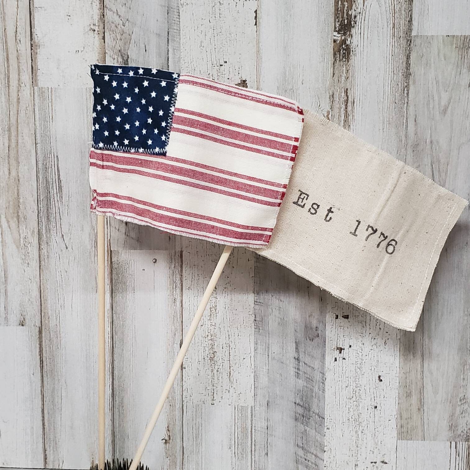 Fabric Flags / Farmhouse Cottage American Mini Flags / Old - Etsy