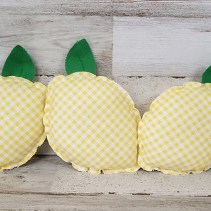 Yellow Plaid Fabric Lemons / Lemon Home Decor / Summer Decor / Lemon ...