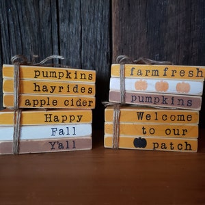 Fall MINI Books / Fall Faux Books / Mini Book Bundle / Fall Farmhouse ...
