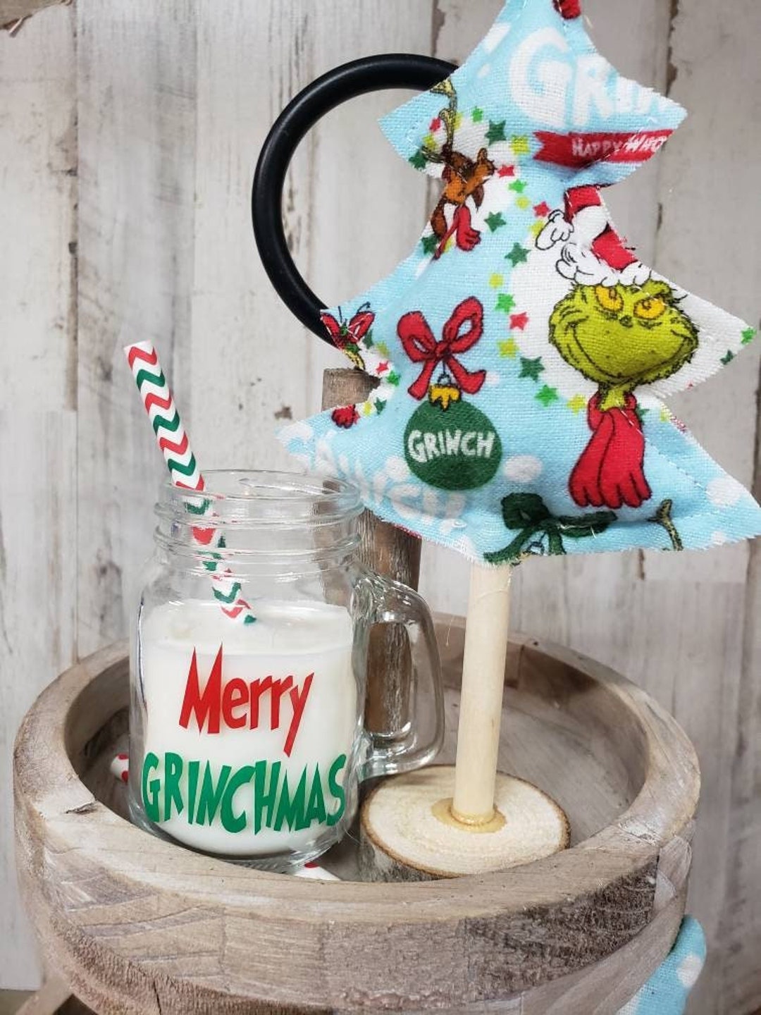 Grinch Faux Milk / Grinch Tiered Tray Filler / Grinchmas Decor / Grinch ...