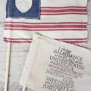 Fabric Flags / Farmhouse Cottage American Mini Flags / the Pledge of ...