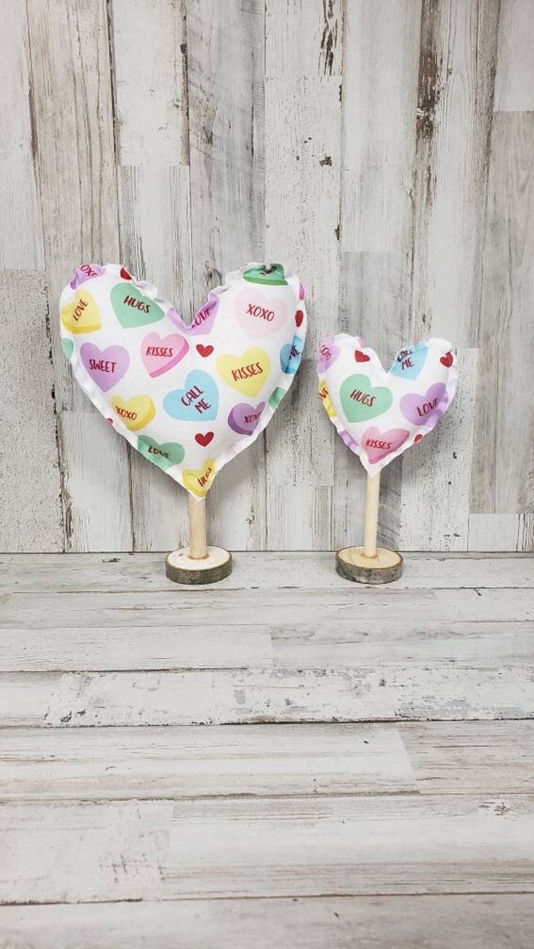 Valentine Conversation Hearts Decor / Valentine Mantel Decor / Rustic ...
