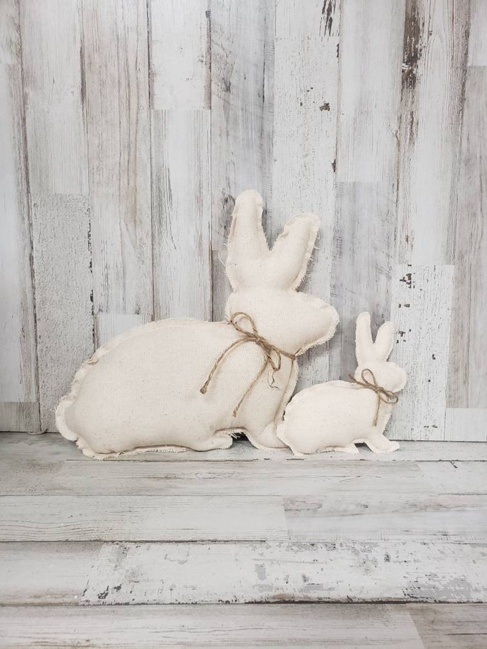 Linen Fabric Bunny/ Fabric Bunnies / Linen Cloth Bunnies / Farmhouse ...