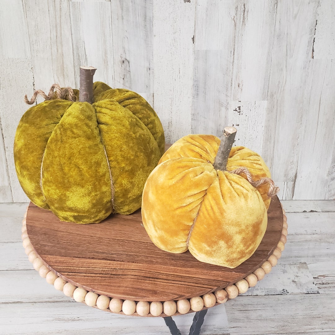 Vintage Crushed Velvet Pumpkins Handmade, Fall Velvet Pumpkins, Fall ...