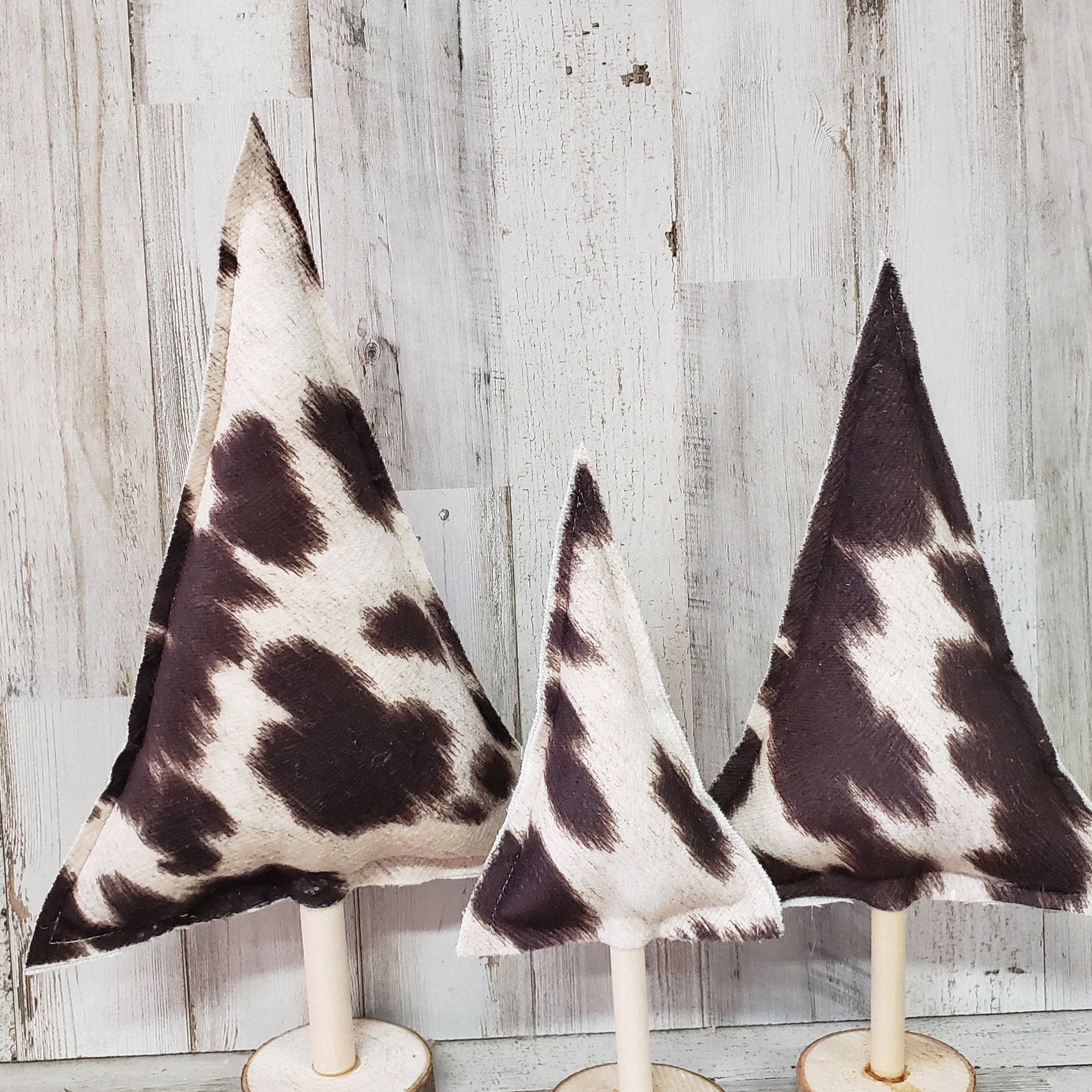 Cow Print Fabric Tree Rustic Christmas Decor Farmhouse - Etsy