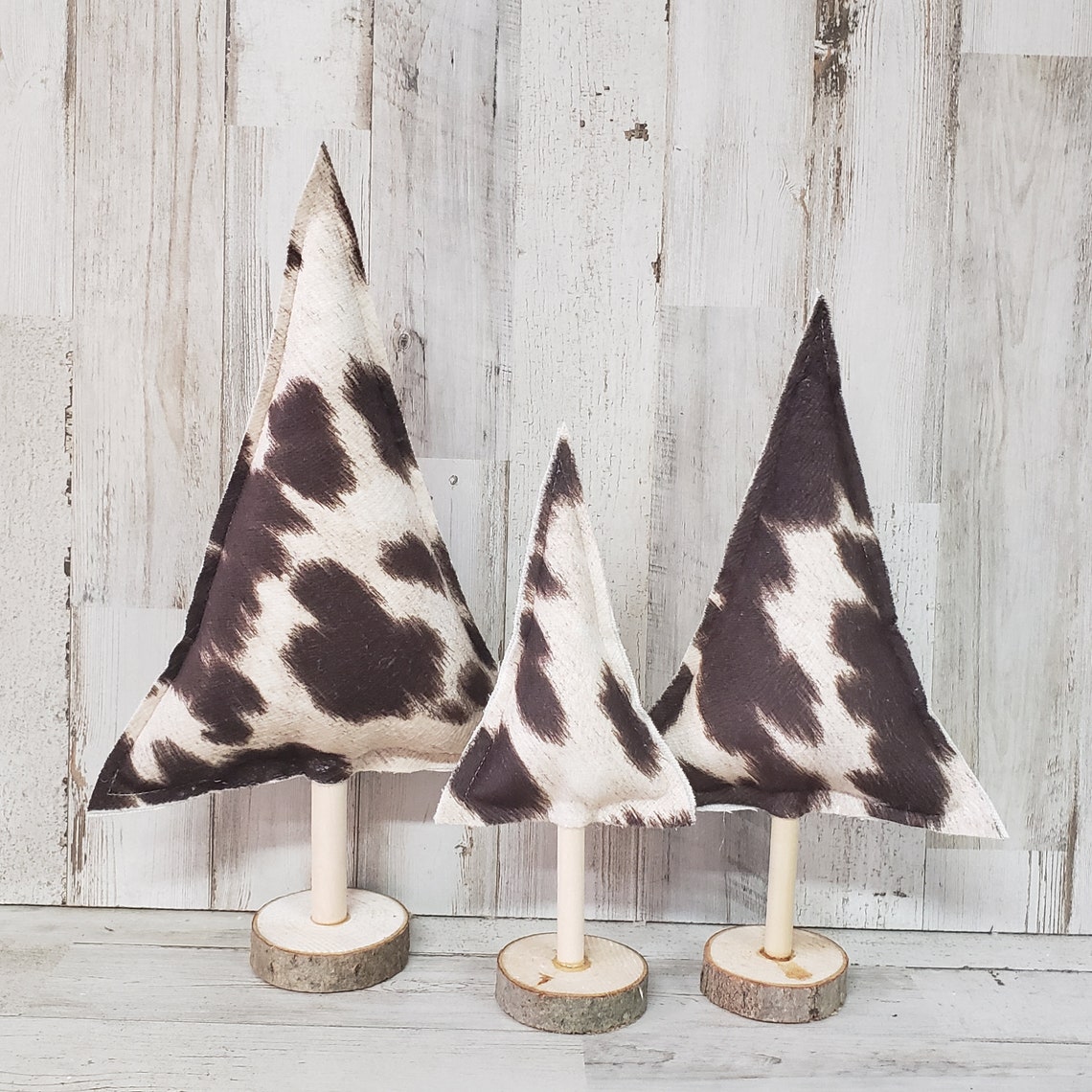 Cow Print Fabric Tree Rustic Christmas Decor Farmhouse - Etsy