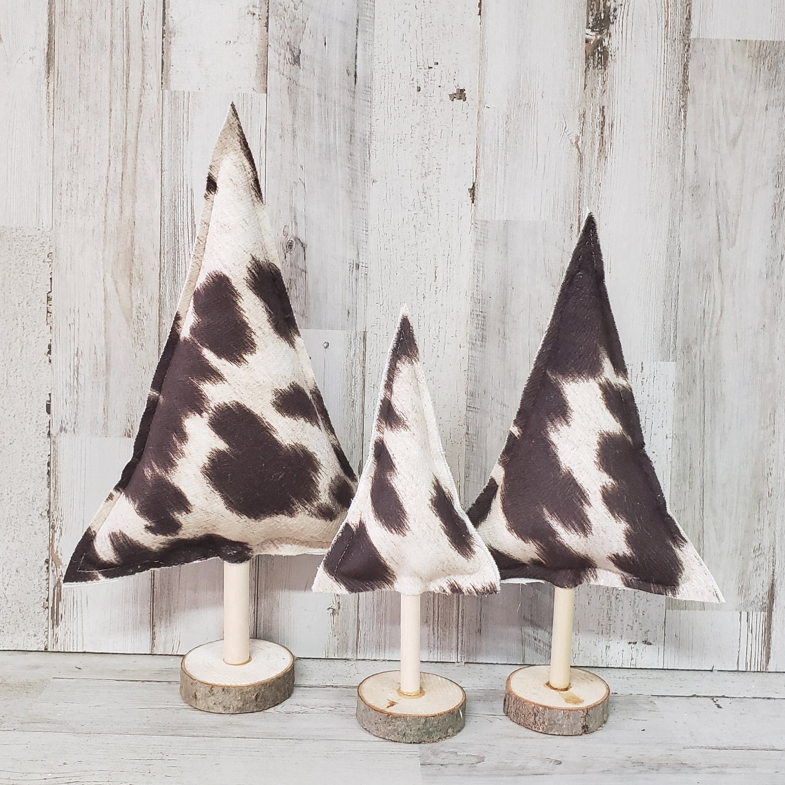 Cow Print Fabric Tree Rustic Christmas Decor Farmhouse - Etsy