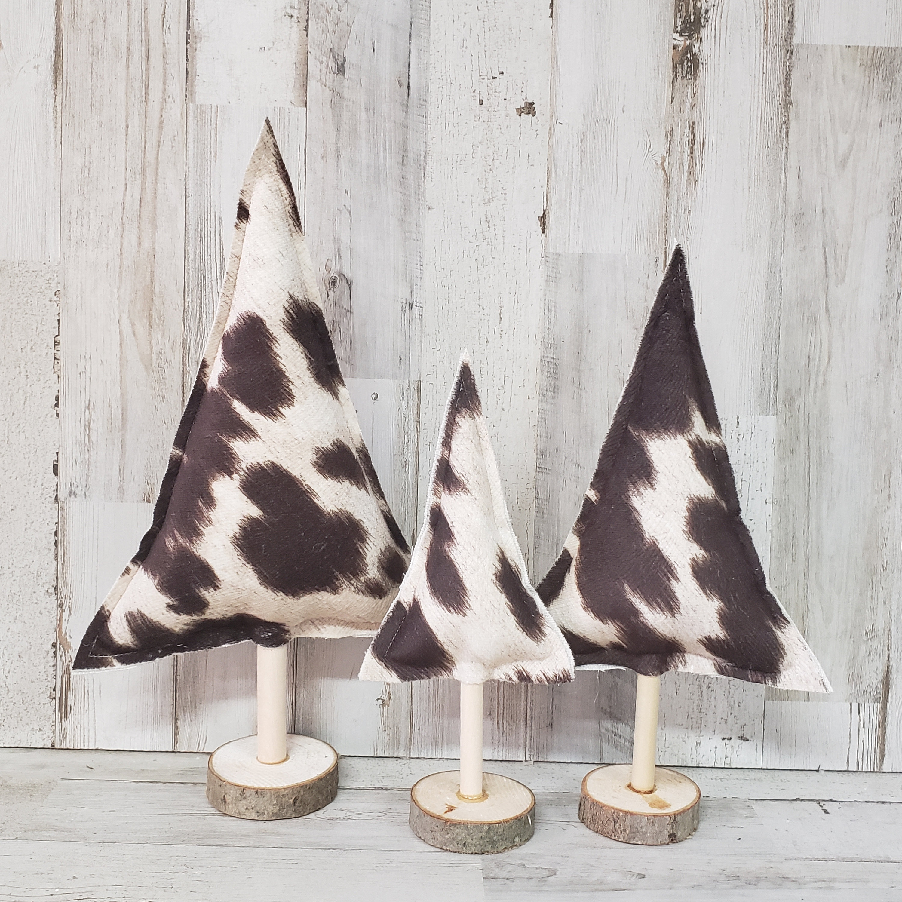 Cow Print Fabric Tree Rustic Christmas Decor Farmhouse - Etsy