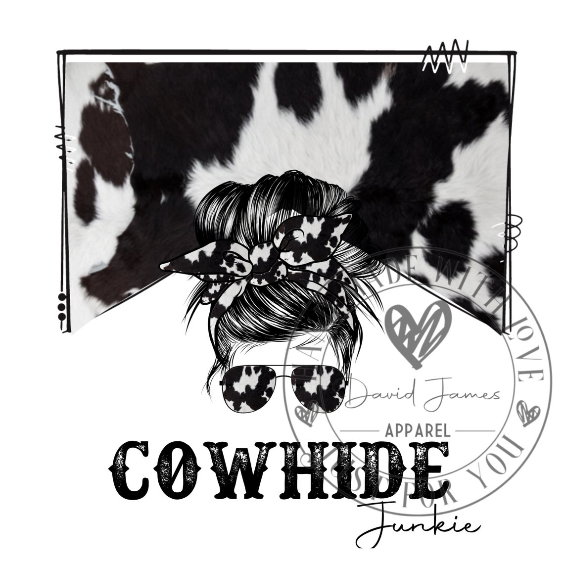 COWHIDE Junkie Digital Download PNG Format Tshirt Shirt - Etsy