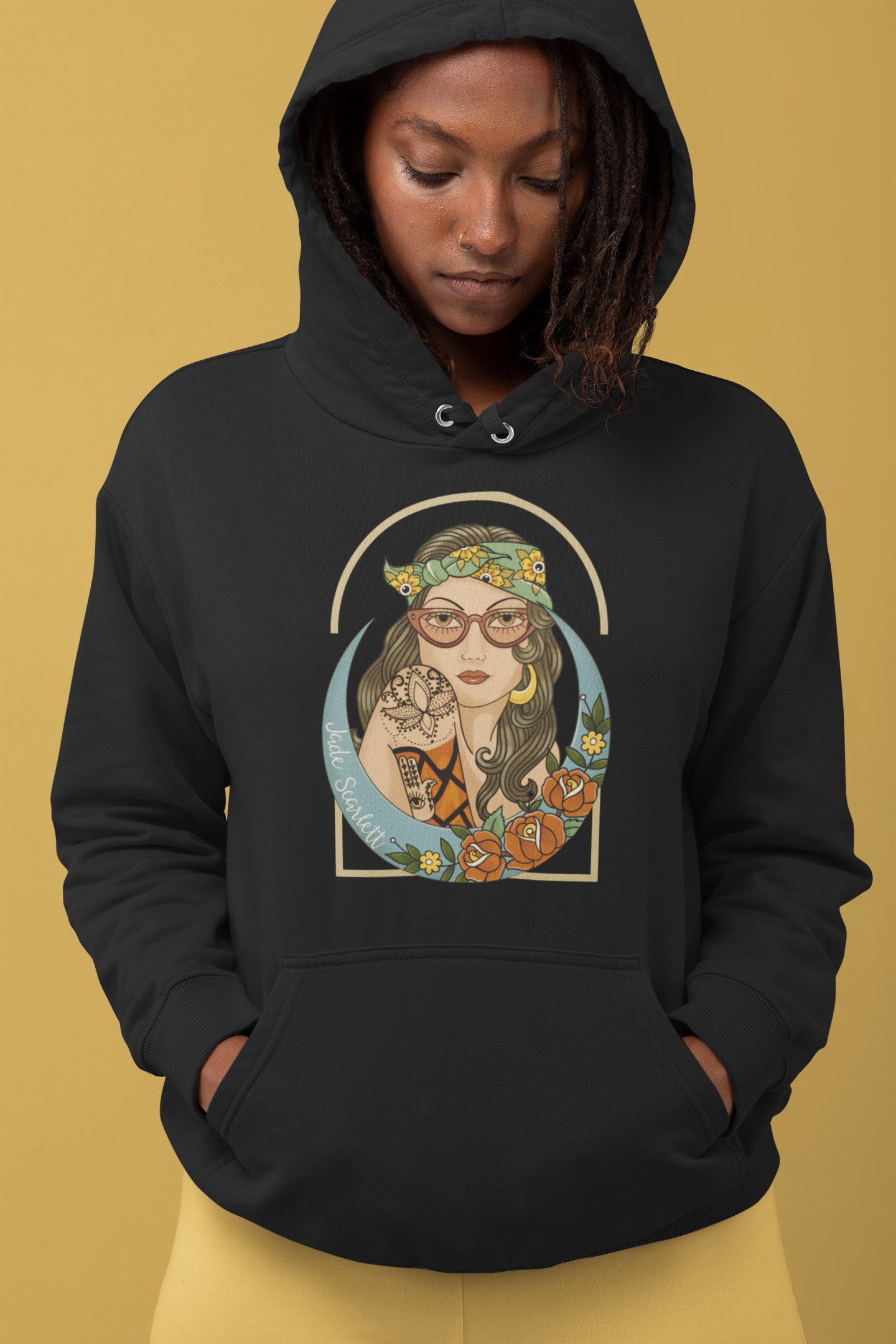 Woman Hoodie, Tattoo Woman Hoodie, Pullover - Etsy