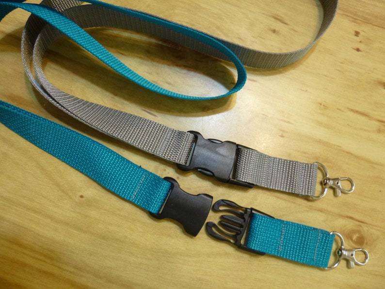 Solid Color Lanyard With Detachable Key Fob 30 Colors and | Etsy