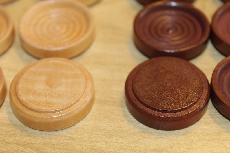 Wooden Checker Pieces - Etsy