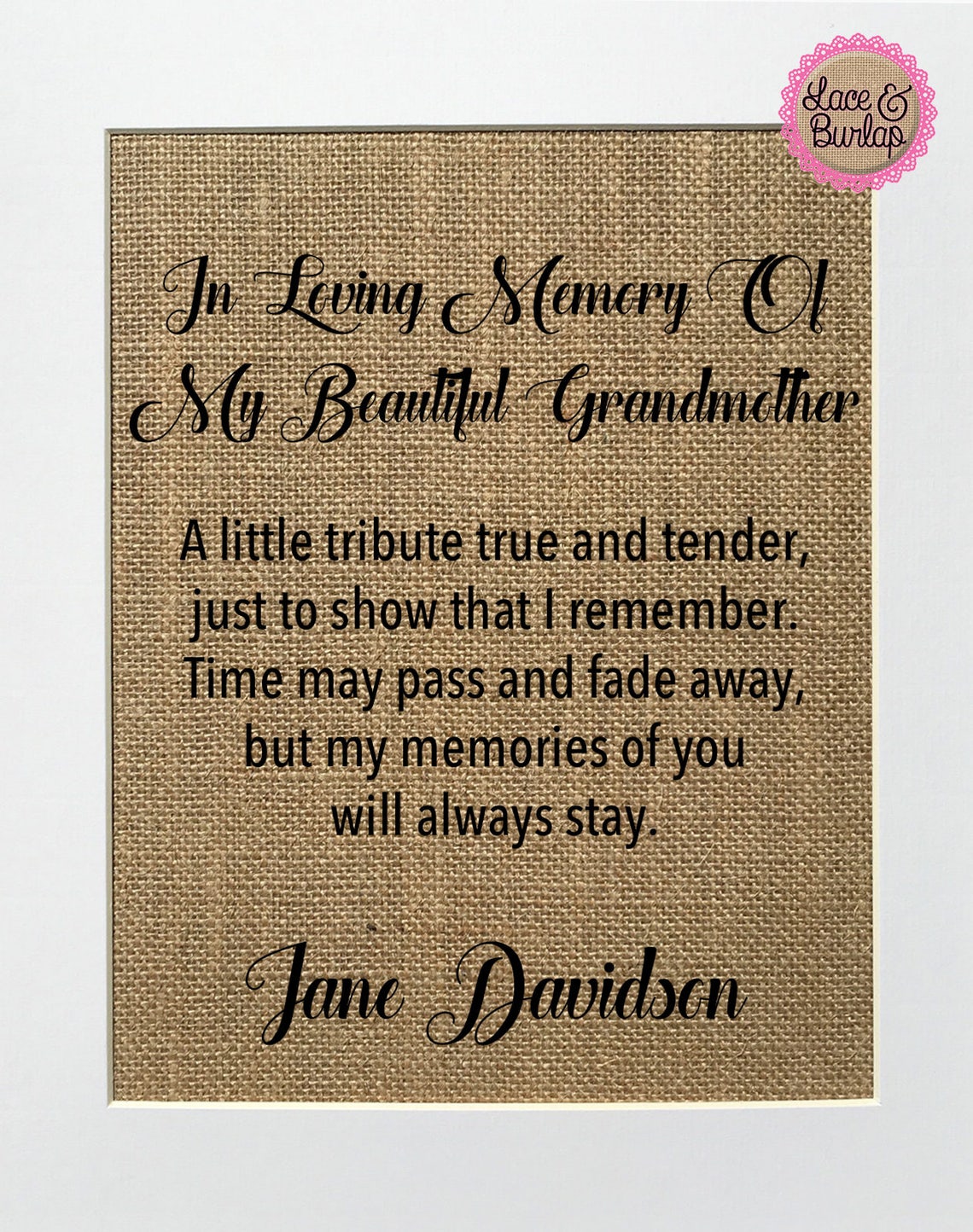 UNFRAMED in Loving Memory of My Beautiful Grandmother.. / - Etsy