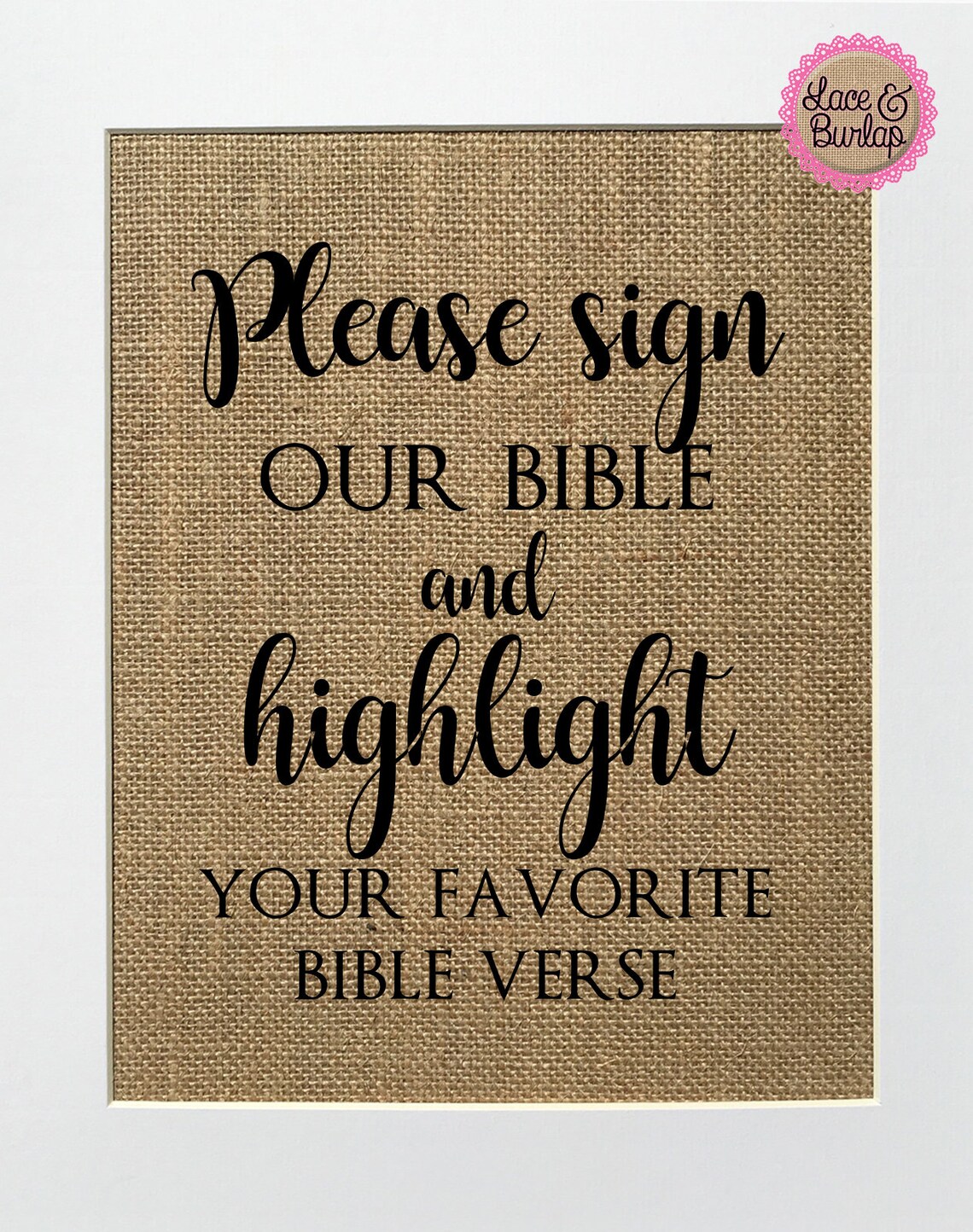 UNFRAMED Please Sign Our Bible and Highlight Your Favourite - Etsy
