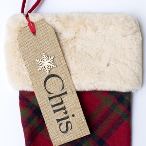 Christmas Stocking NAME TAG Stocking Personalized Name (holly OR ...