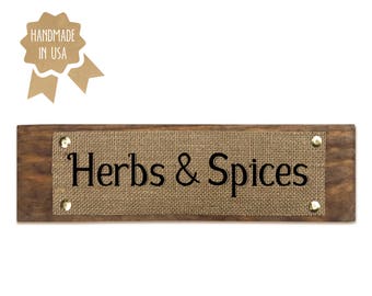 HERBS and SPICES SIGN Original Design Herbs and Spices Sign - Etsy