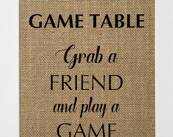 Grab a Game Sign - Etsy