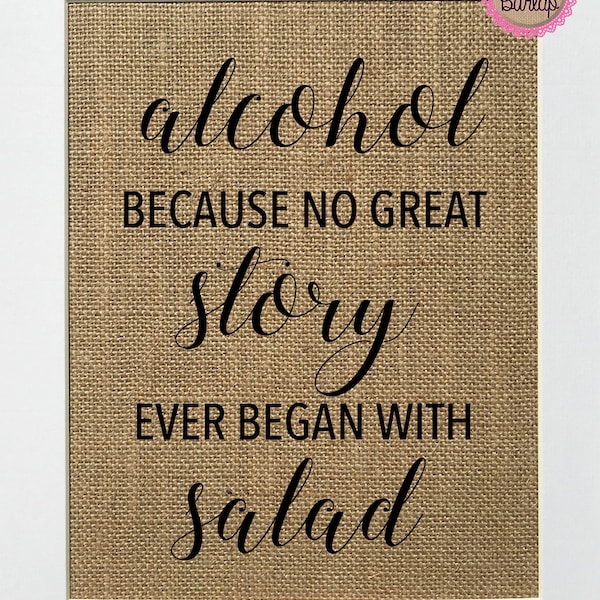 Alcohol Salad Sign - Etsy