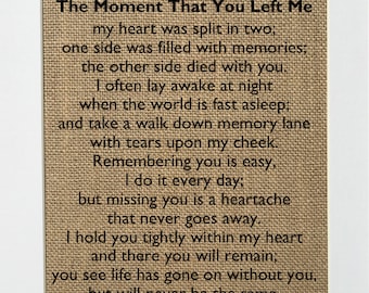 The Moment That You Left Me - Etsy