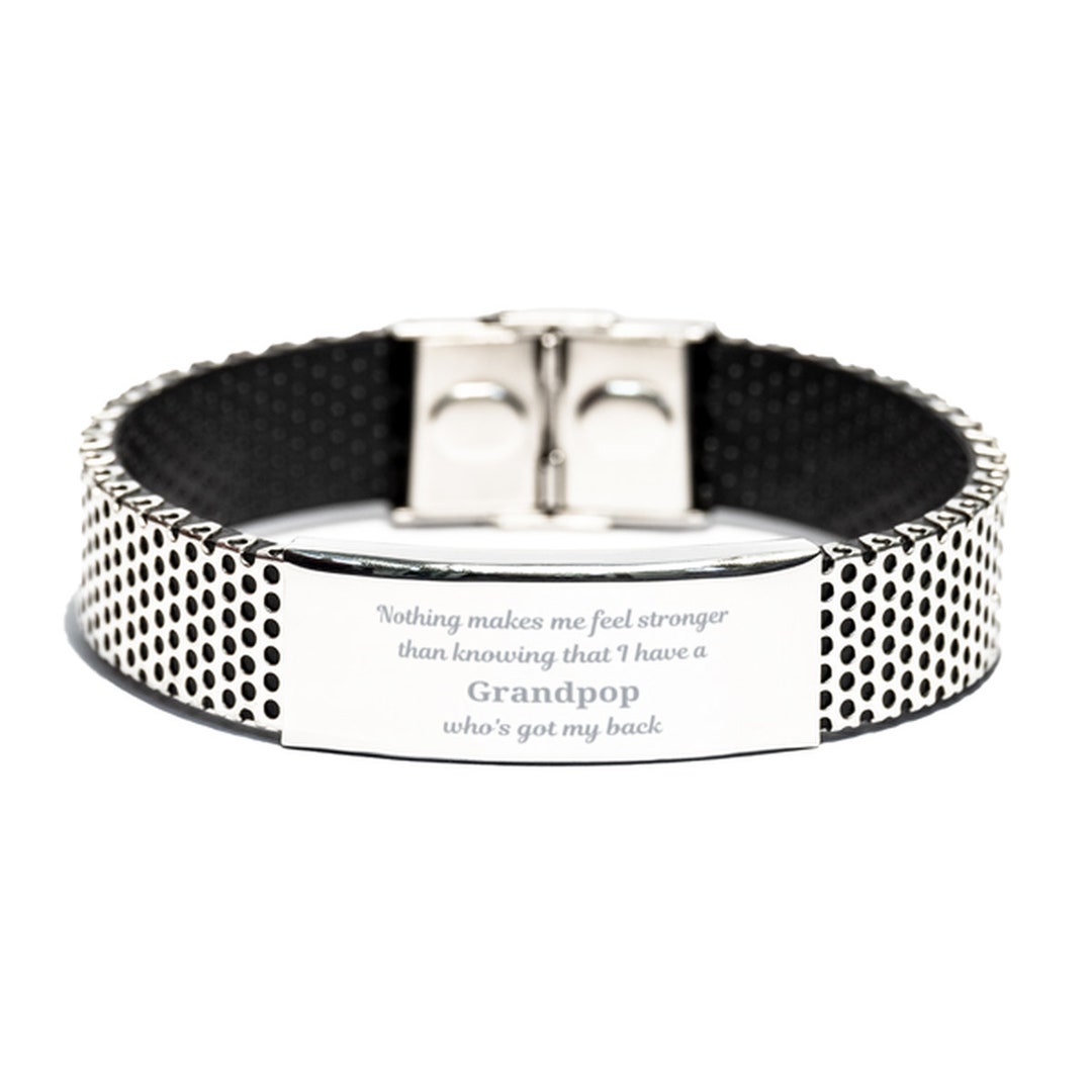 Engraved Stainless Steel Grandpop Bracelet, Keepsake Gift - Etsy