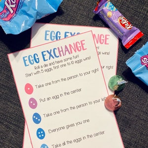 PRINTABLE Easter Egg Exchange Dice Game | Group | Party Game | Instant ...