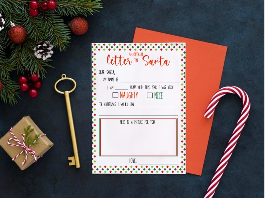 TODDLER Letter to Santa Page | Printable Dear Santa Letter | Christmas ...