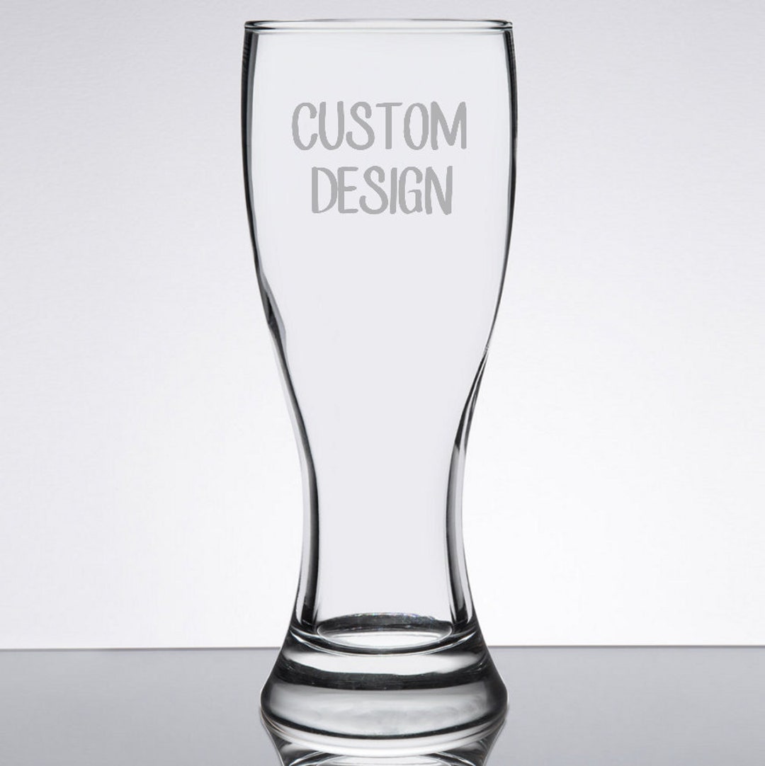 Custom Etched Pilsner Glass: Personalized Graphic Design Gift - Etsy