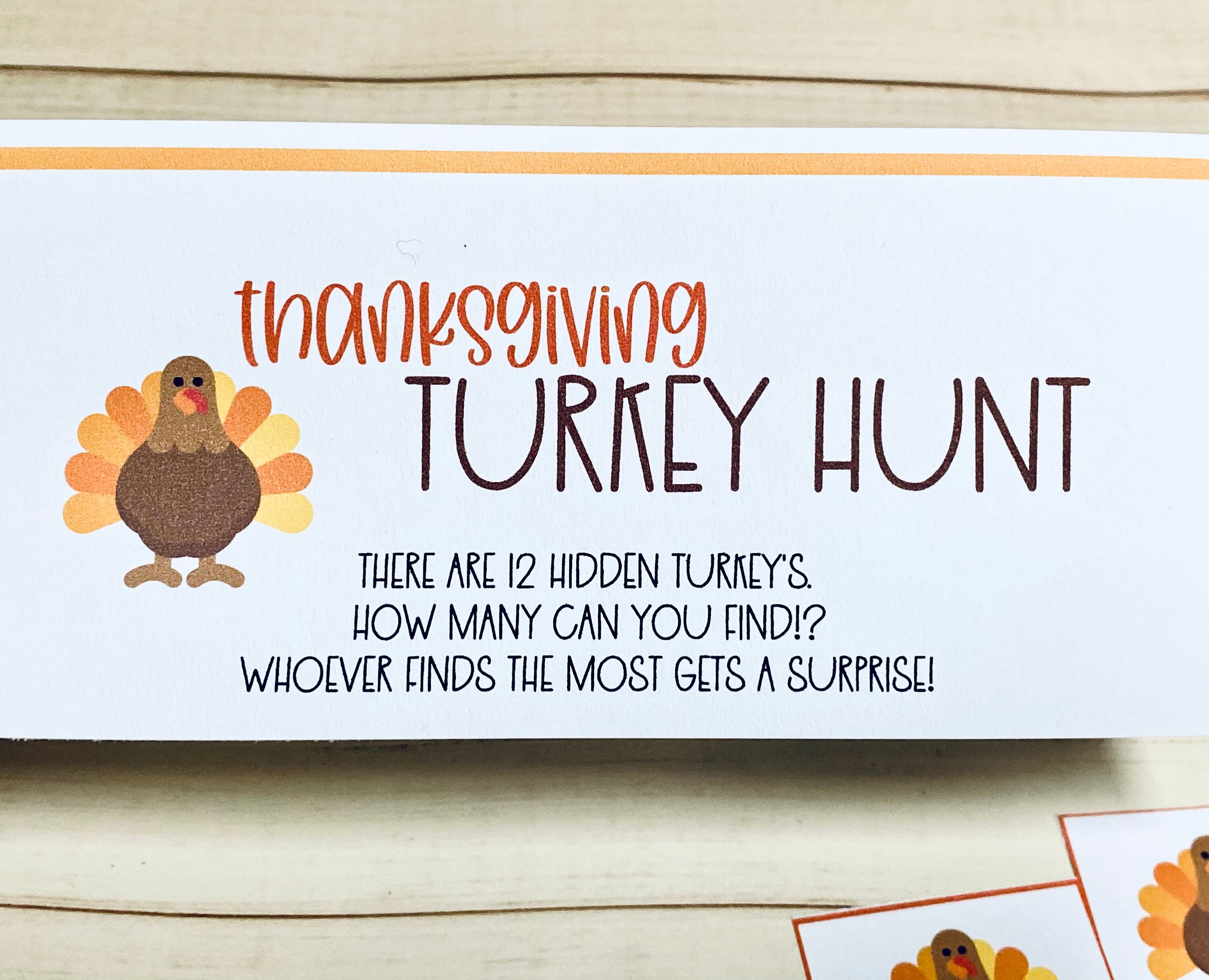 Thanksgiving Turkey Treasure Hunt Game: Kids Printable Activity ...