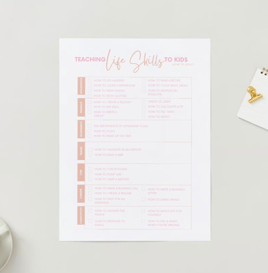 Life Skills Checklist for Teens & Kids: Homeschooling Resource (PDF) - Etsy