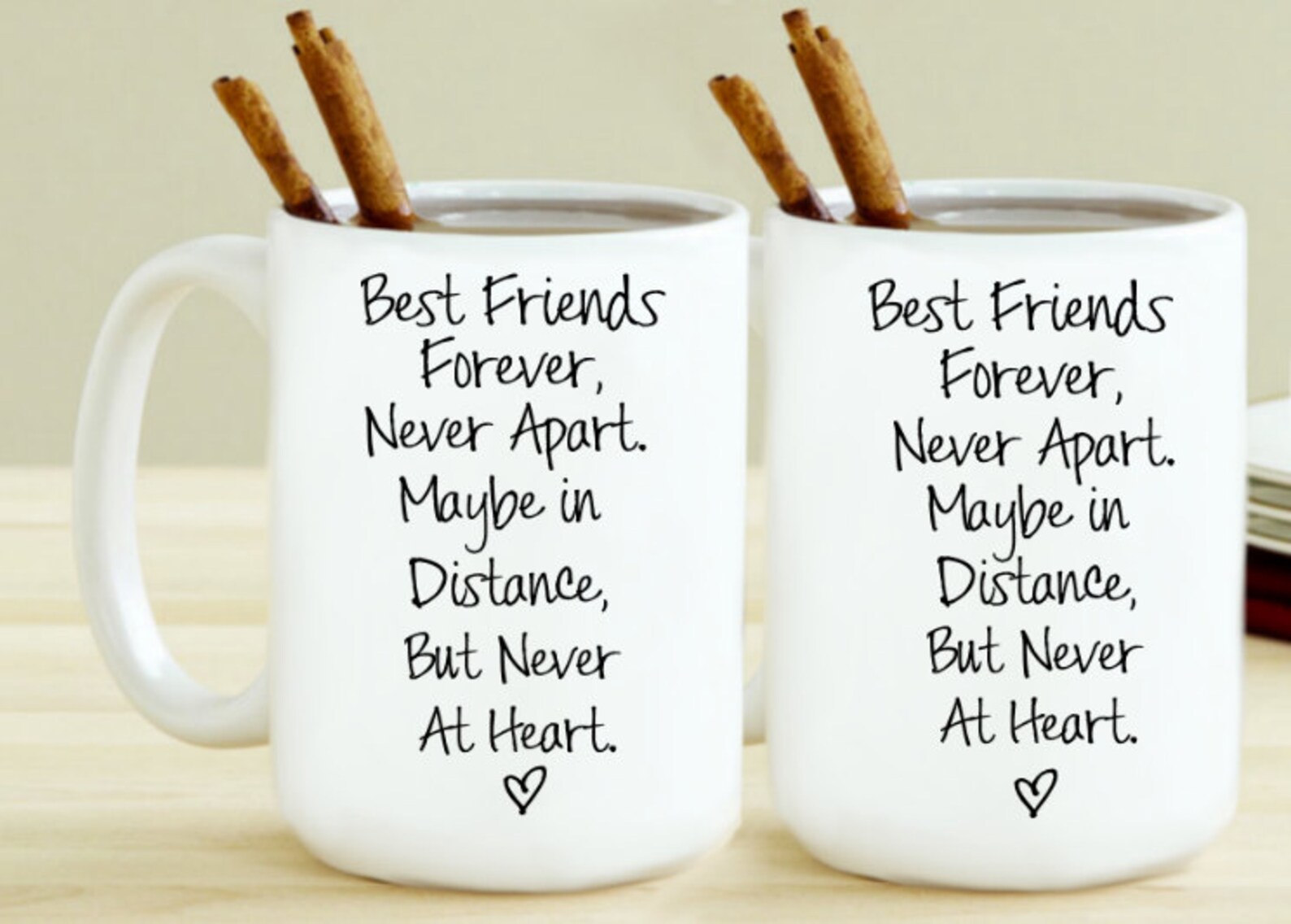 Set of 2 Best Friends Forever Never Apart BFF Long Distance | Etsy