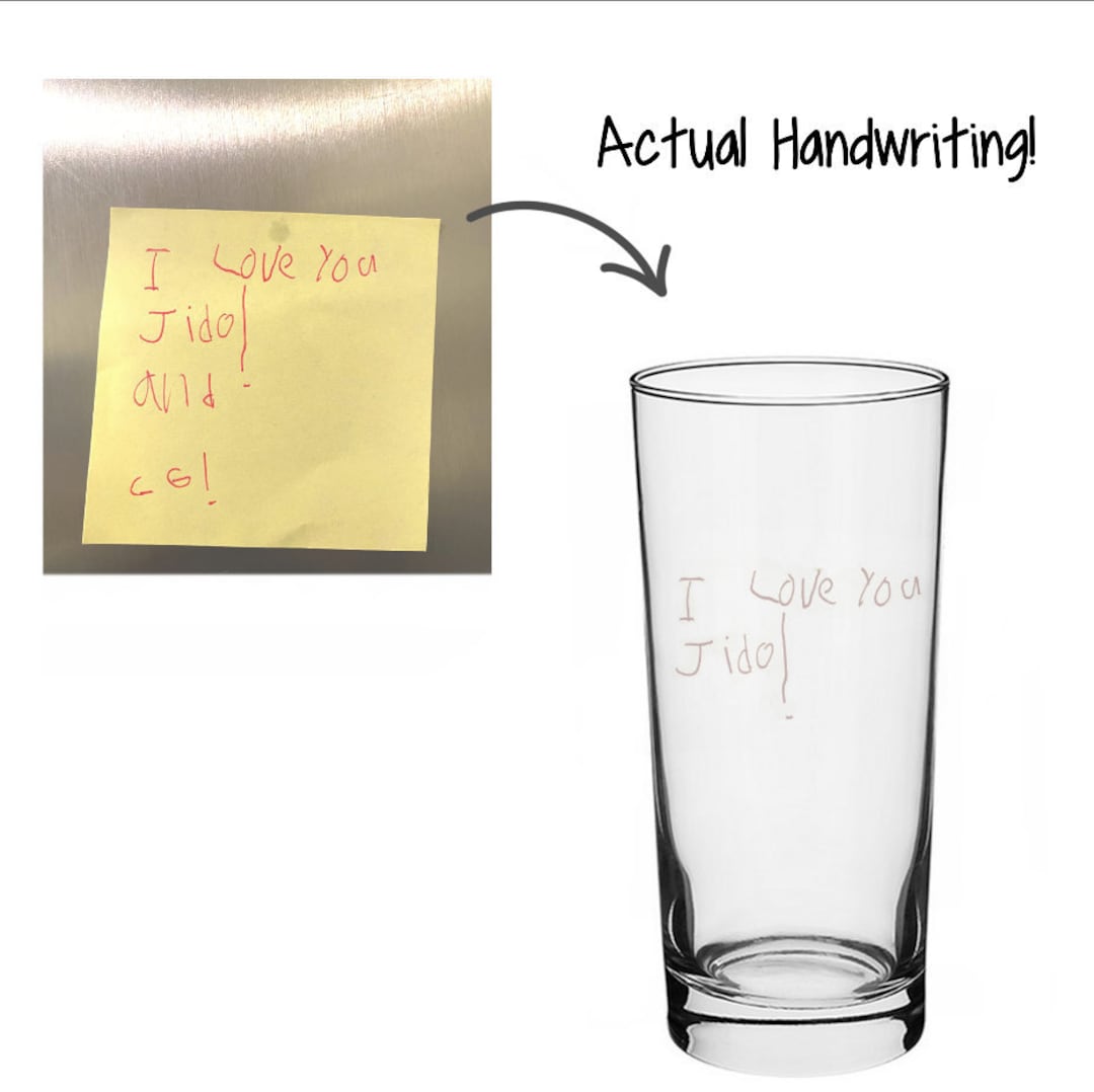 Engraved Handwriting Highball Glass - Personalized Memorial Gift - Etsy