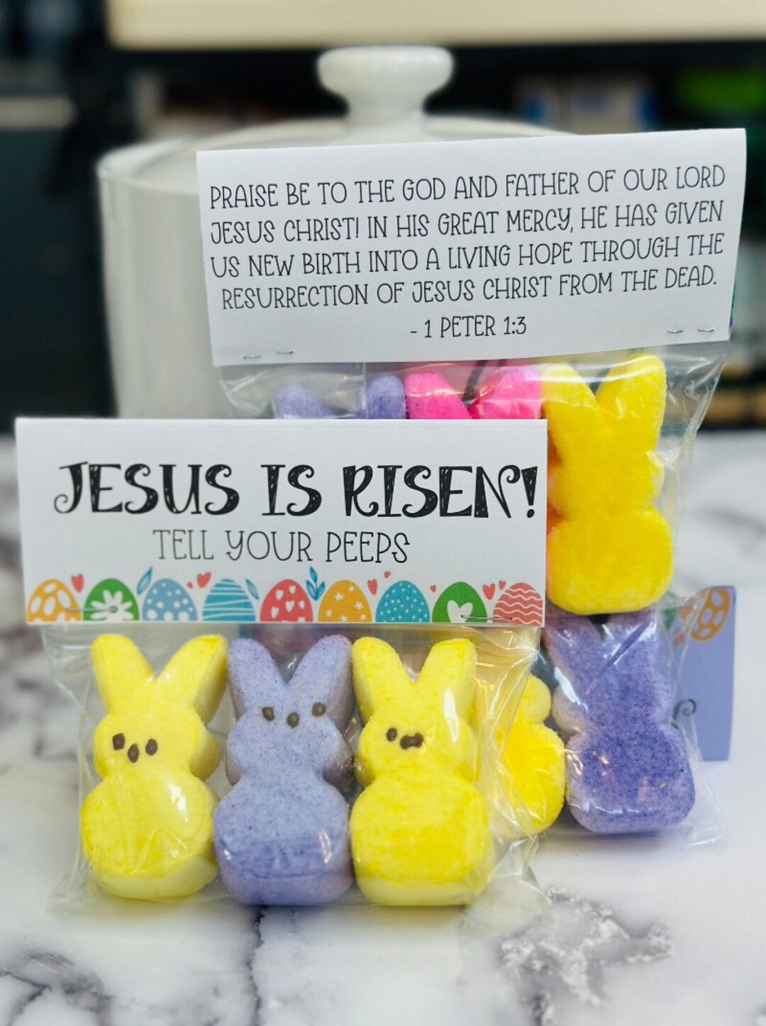 Jesus is Risen Tell Your Peeps | Church Easter Basket Gift Treat Bag ...