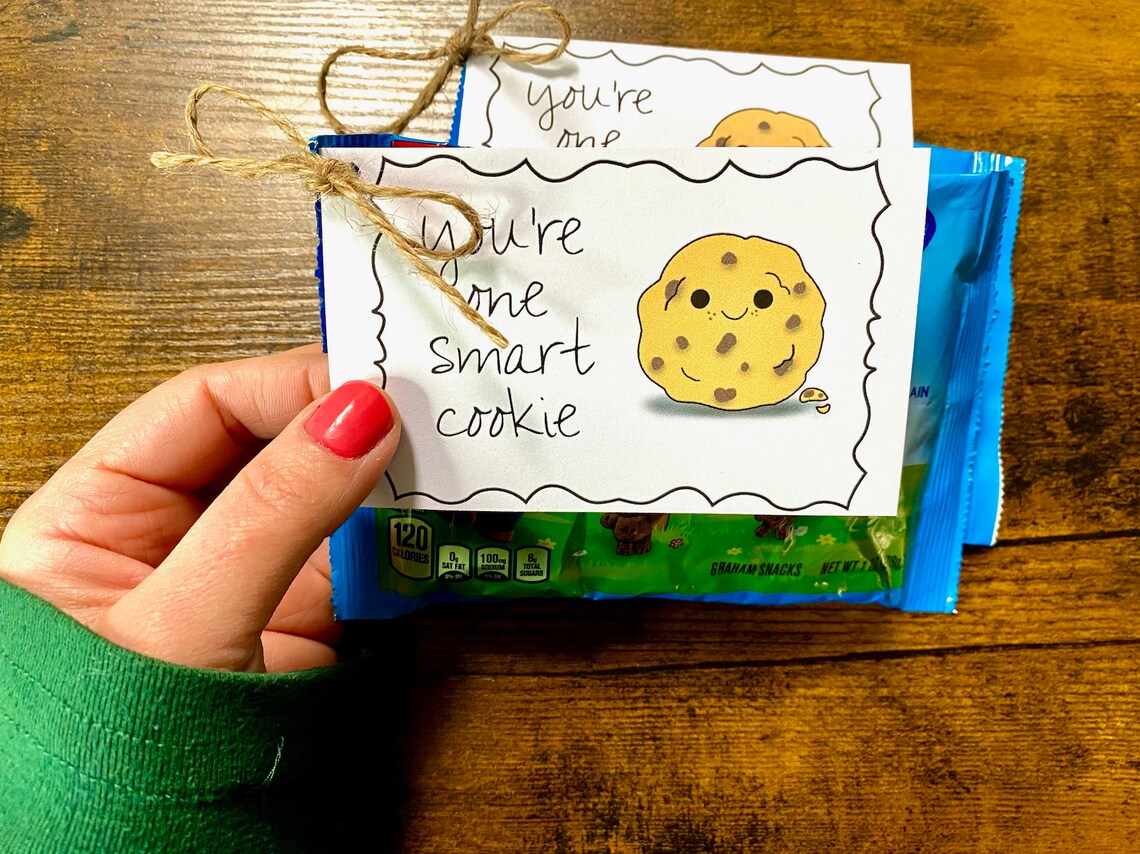Printable Valentine You're One Smart Cookie Card Kids | Etsy