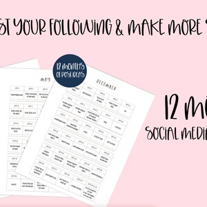 INSTANT DIGITAL DOWNLOAD 12 Month Social Media Challenge | Boost Your ...