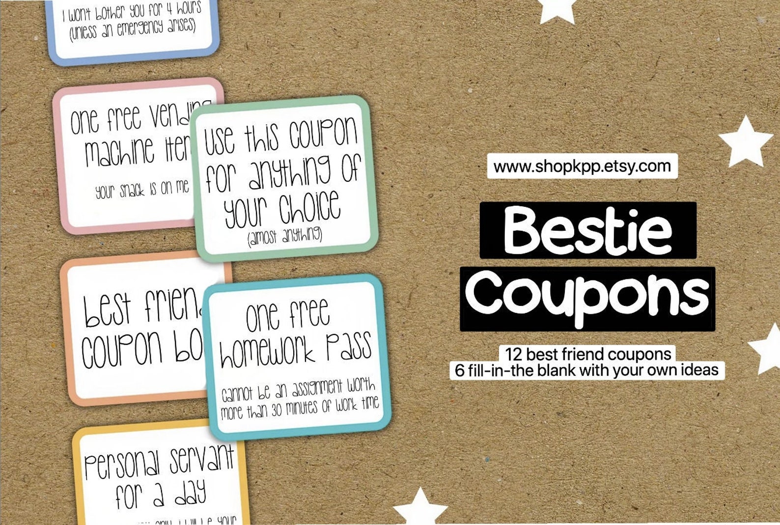 INSTANT DIGITAL Download Best Friend Coupon Book | Printable Gift for ...