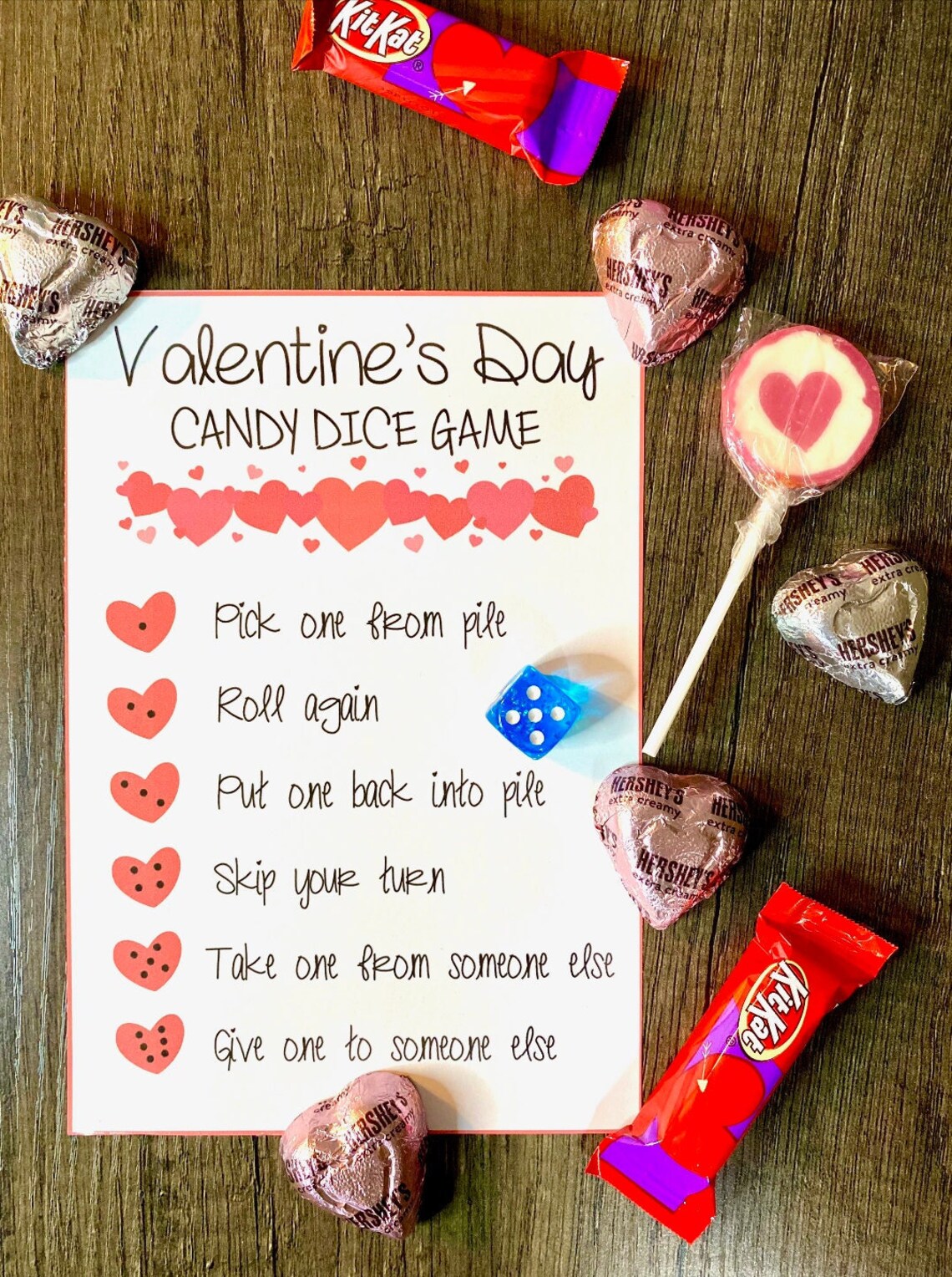 Valentine's Day Candy Dice Game: Fun Kids & Adult Party (printable PDF ...