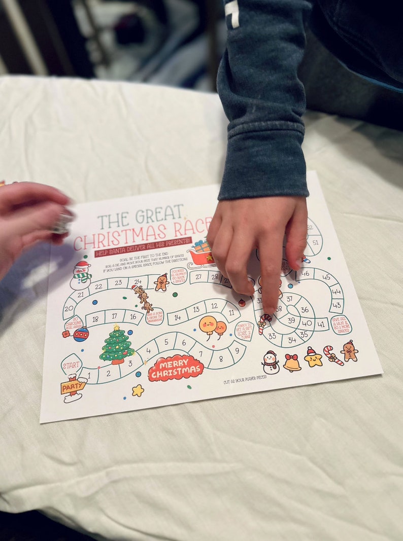 PRINTABLE Christmas Board Game | the Great Race | Xmas Family Party ...