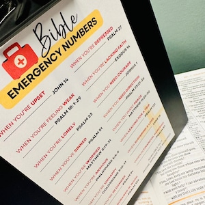 Bible Emergency Numbers Poster: Scripture Verses (digital Download) - Etsy