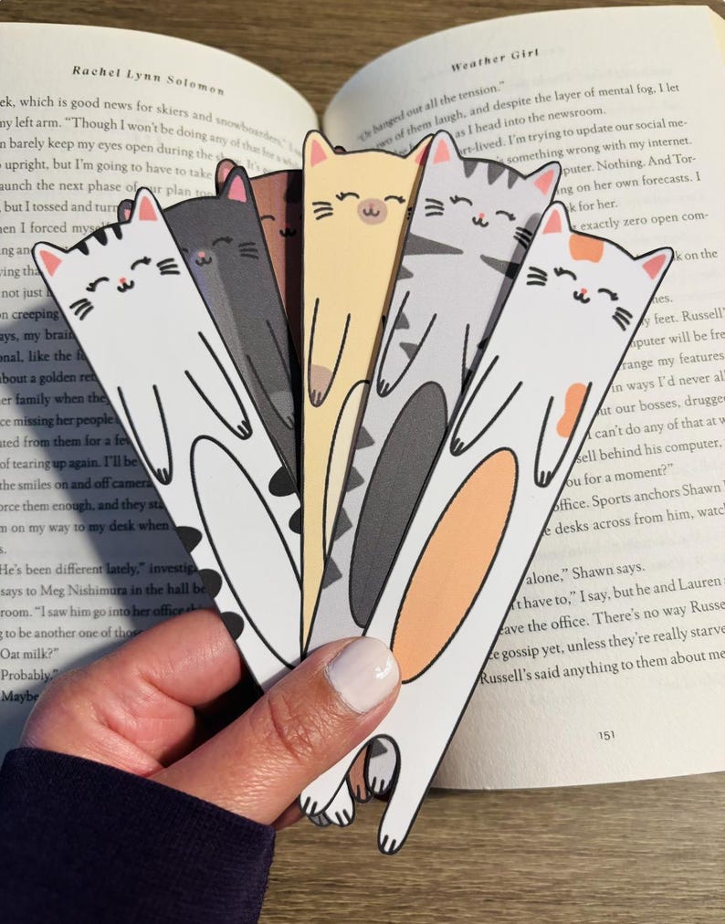 DIGITAL DOWNLOAD Adorable Cat Bookmarks SET | Perfect for Animal Lover ...