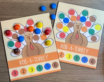 Thanksgiving Kids Table Game: Roll A Turkey - Etsy
