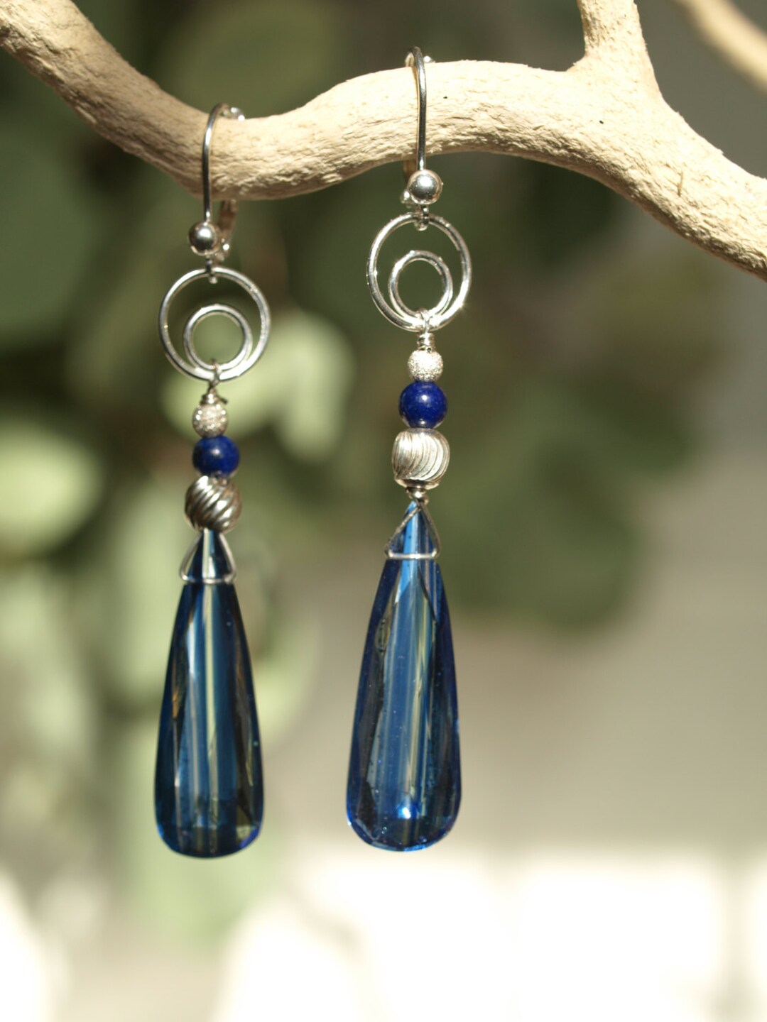 Stunning Royal Blue Rock Quartz Drop Infused With Silver - Etsy