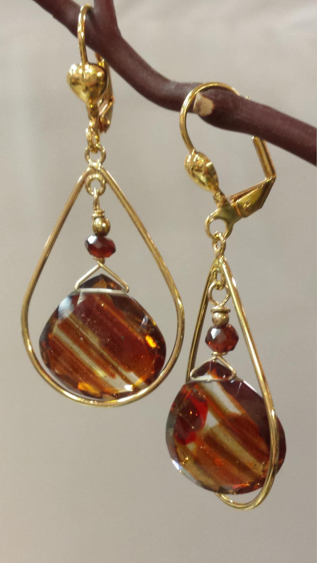 Very Large, Facet Cut Rock Quartz Briolette Infused With Red Dye in ...
