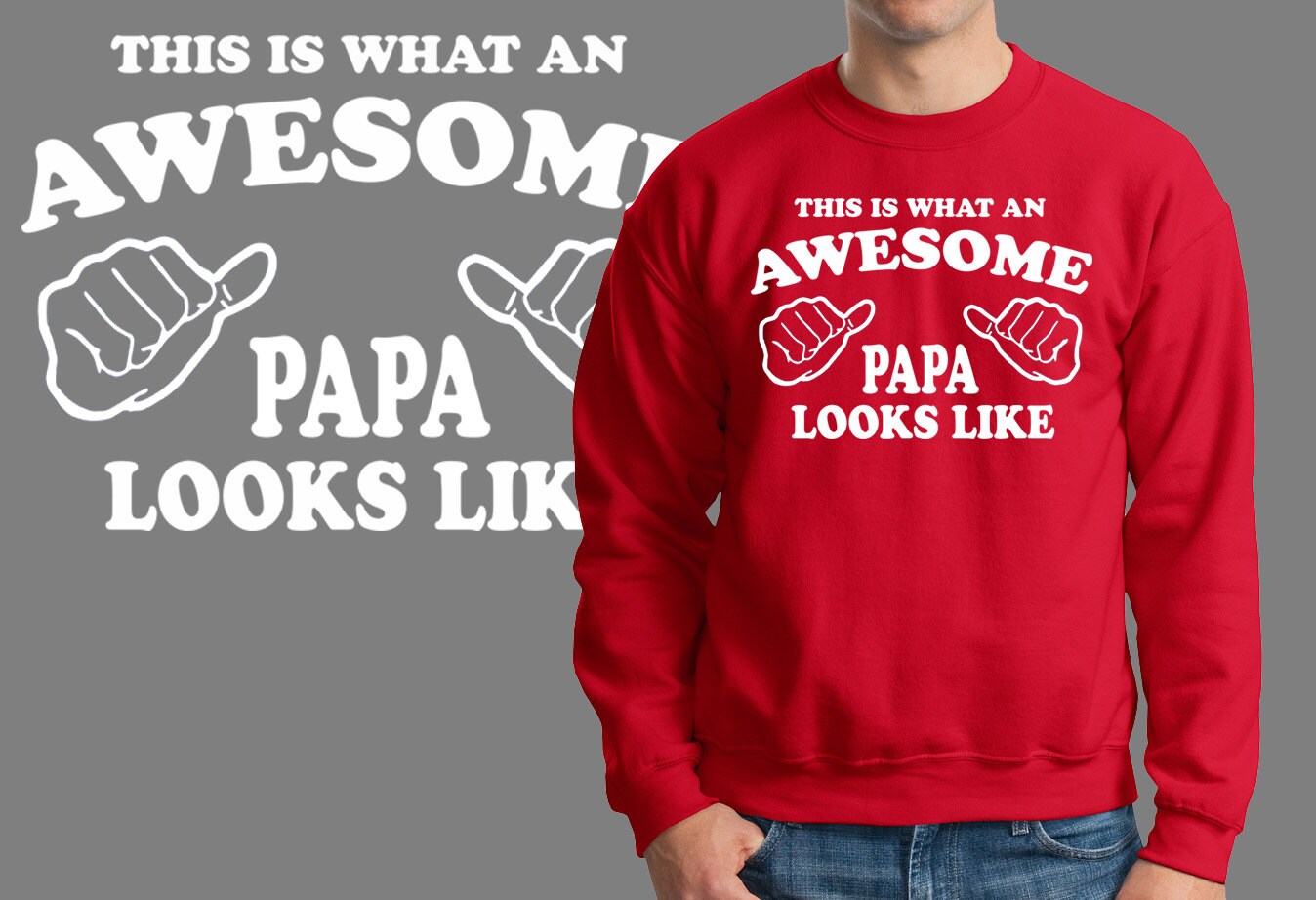 This is What an Awesome Papa Looks Like Sweatshirt Gift for - Etsy